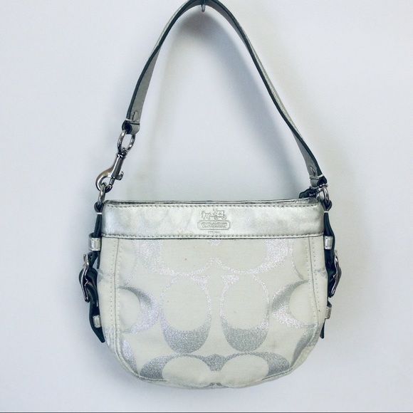 Coach | Bags | Coach Silver Signature Zoe Mini Hobo | Poshmark